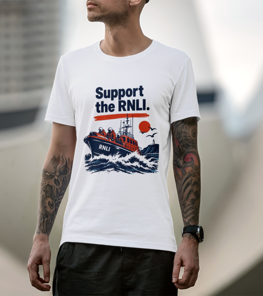 Support The RNLI Lifeboat Rescue At Sea T-Shirt