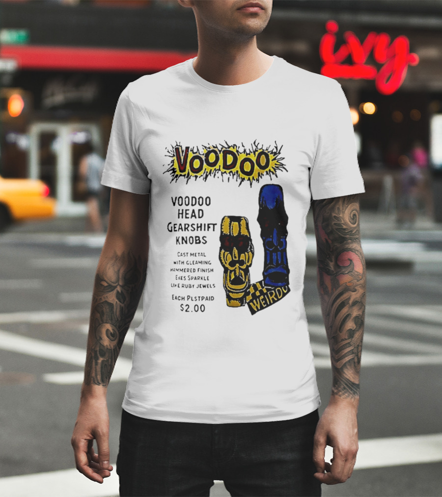 Voodoo Head Gearshift Knobs Cast Metal Weirdol Kustom Kulture T-Shirt
