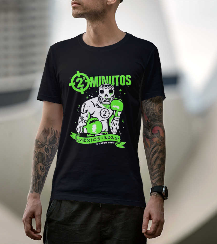 2 Minutos Mexico 2026 Skeleton Boxer Warped Tour T-Shirt