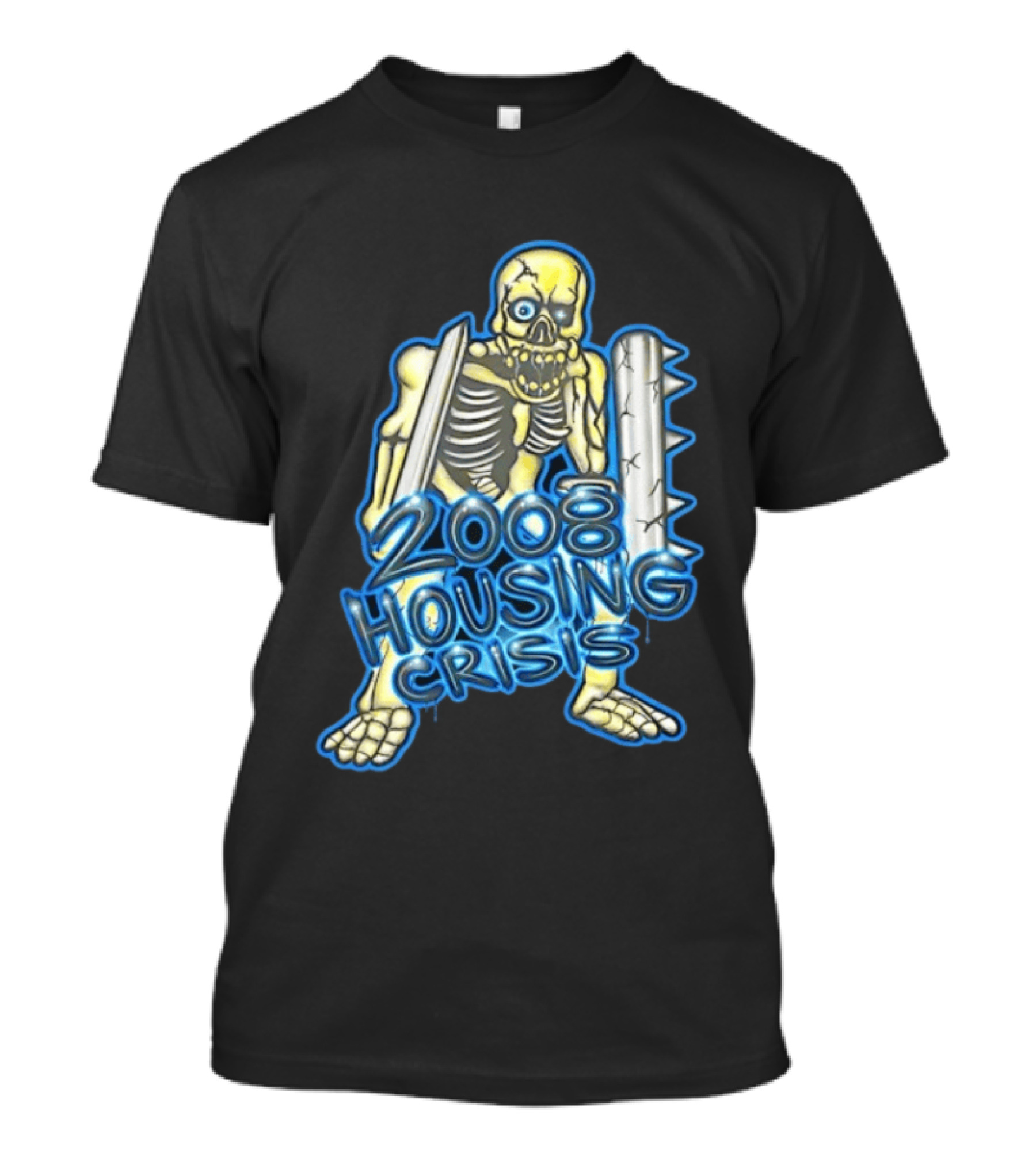 2008 Housing Crisis Skeleton Economic Crash Iconic Visual Representation T-Shirt