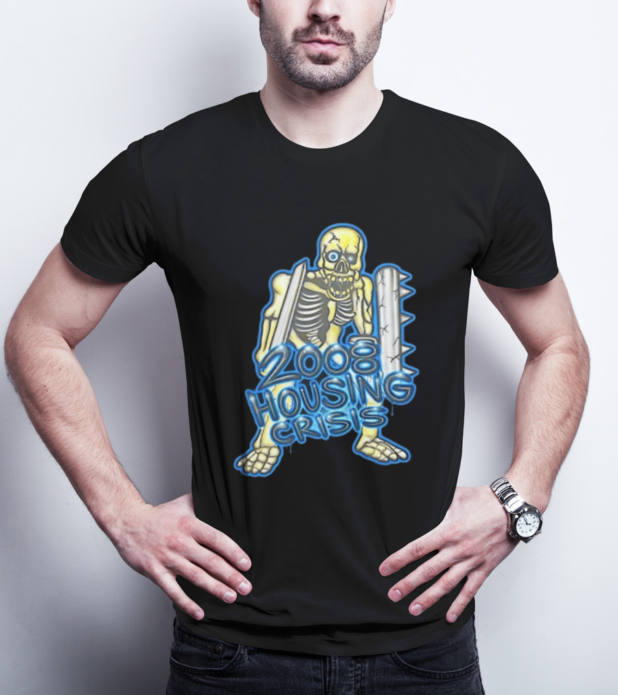 2008 Housing Crisis Skeleton Economic Crash Iconic Visual Representation T-Shirt