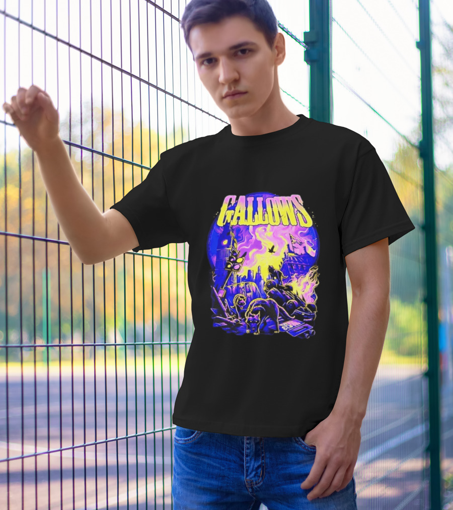 Gallows London Big Ben Wolf Apocalypse Urban Chaos Scene T-Shirt