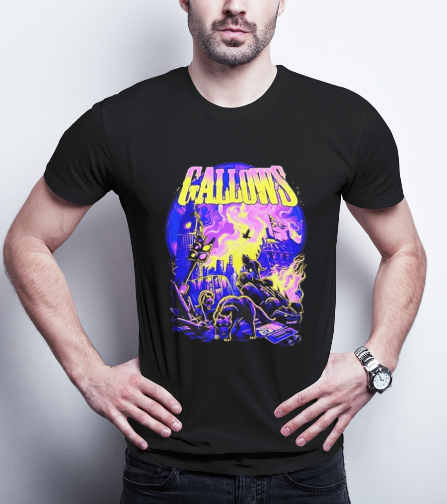 Gallows London Big Ben Wolf Apocalypse Urban Chaos Scene T-Shirt