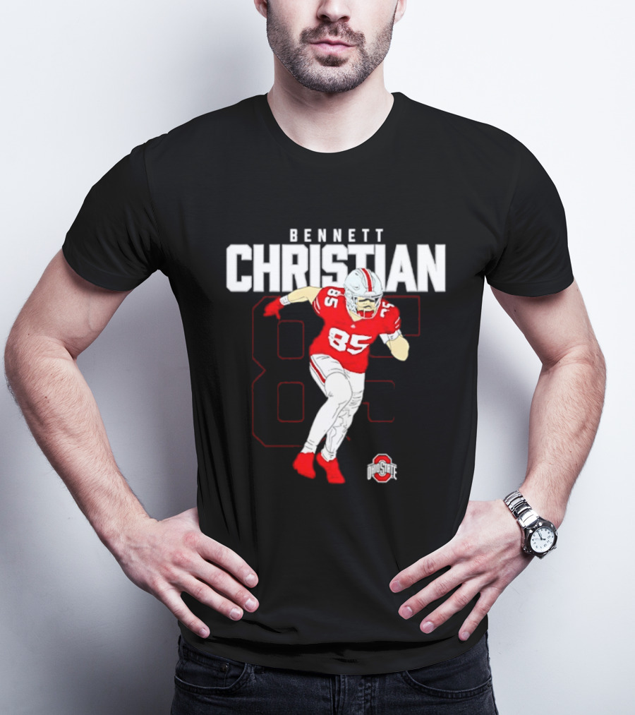 Bennett Christian 85 Ohio State Buckeyes Football Player Caricature T-Shirt