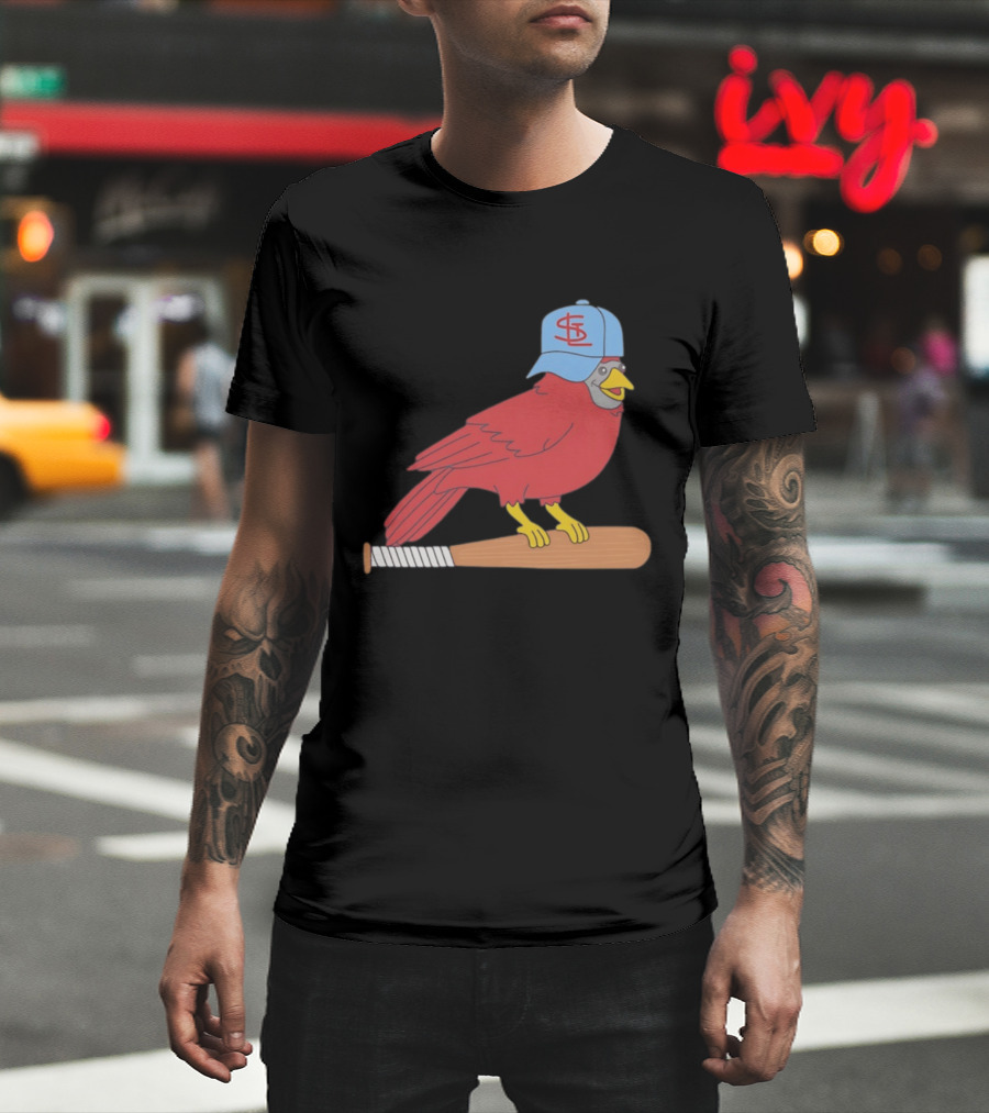 Hancel Rincon St. Louis Cardinals STL Hat Animated Bird Baseball Bat T-Shirt