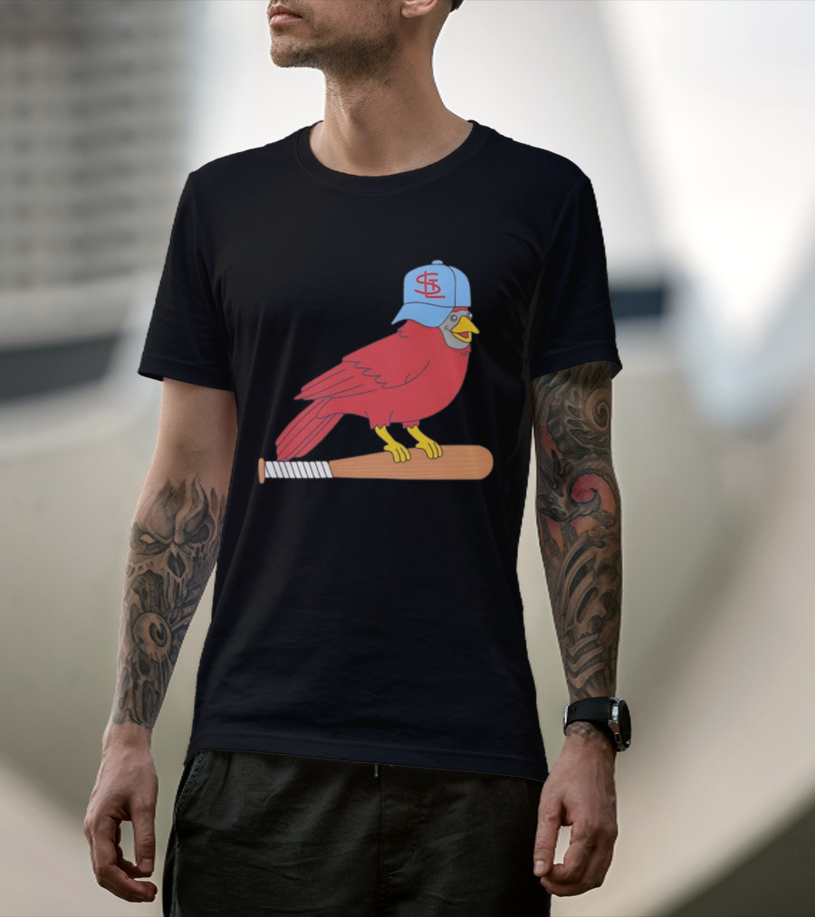 Hancel Rincon St. Louis Cardinals STL Hat Animated Bird Baseball Bat T-Shirt
