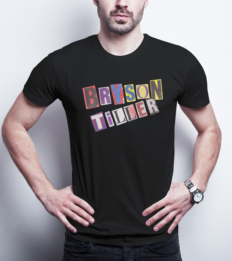 Bryson Tiller 2026 Tour The Neo Trapsoul Colorful Text Collage T-Shirt