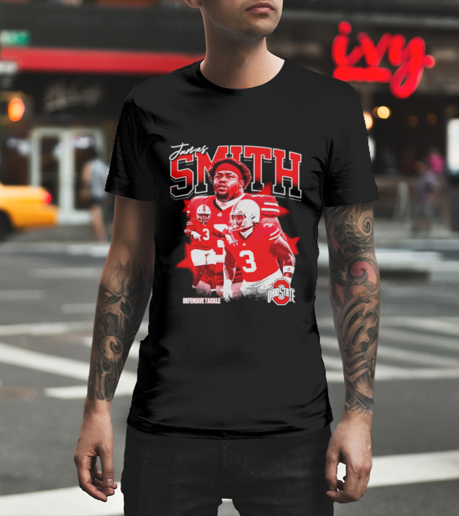 James Smith 3 Defensive Tackle Ohio State Buckeyes NCAA Player T-Shirt