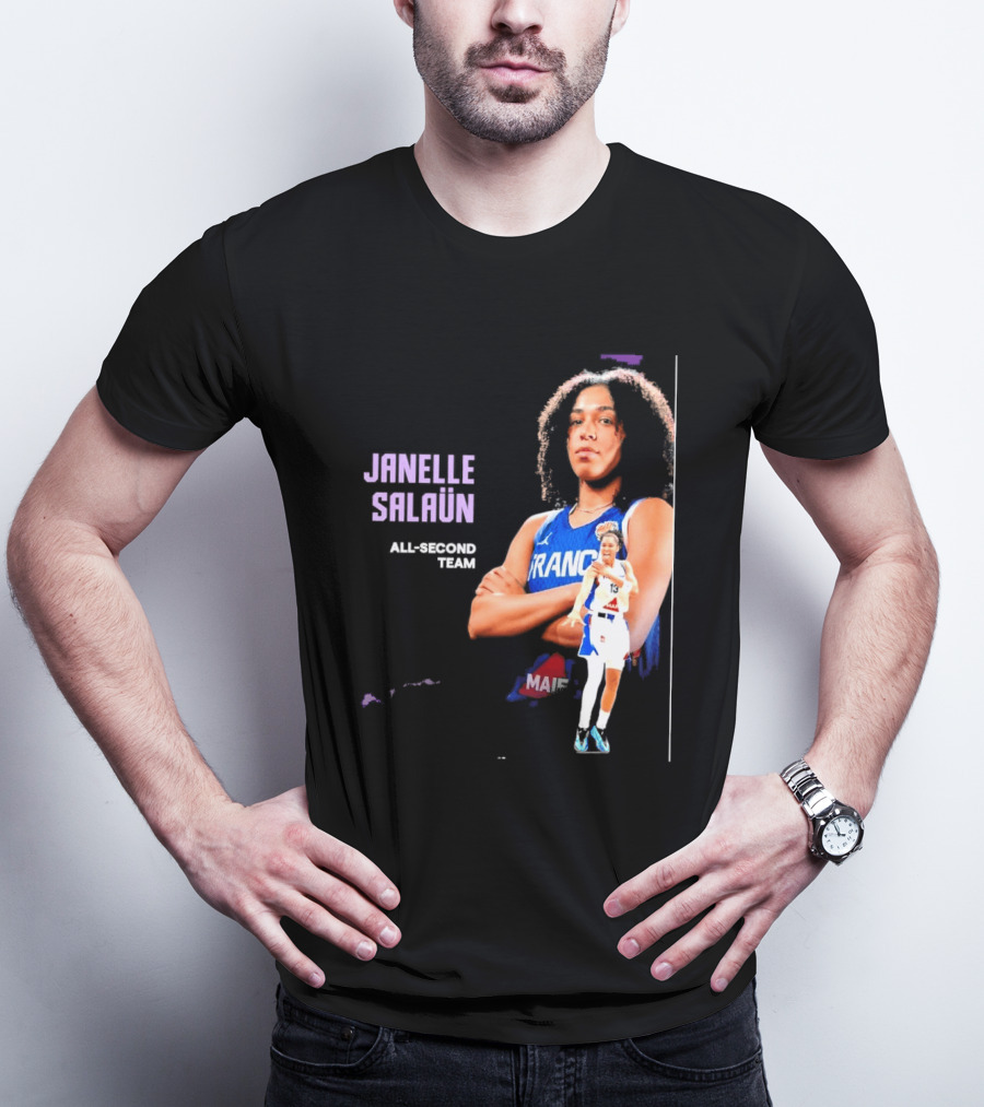 Janelle Salaun France Basketball All Second Team Player T-Shirt
