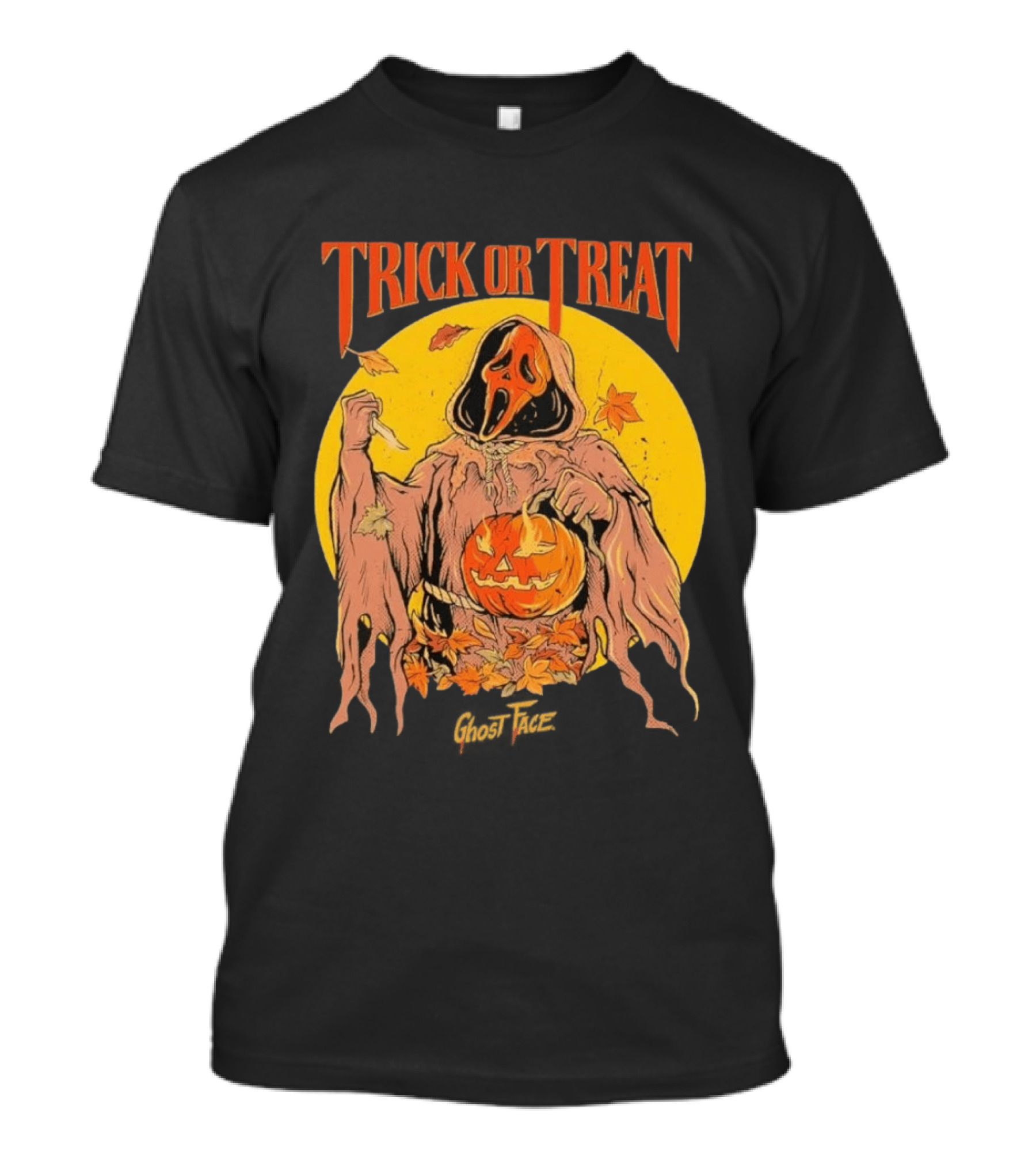Trick Or Treat Ghost Face Pumpkin Cavity Colors Halloween T-Shirt