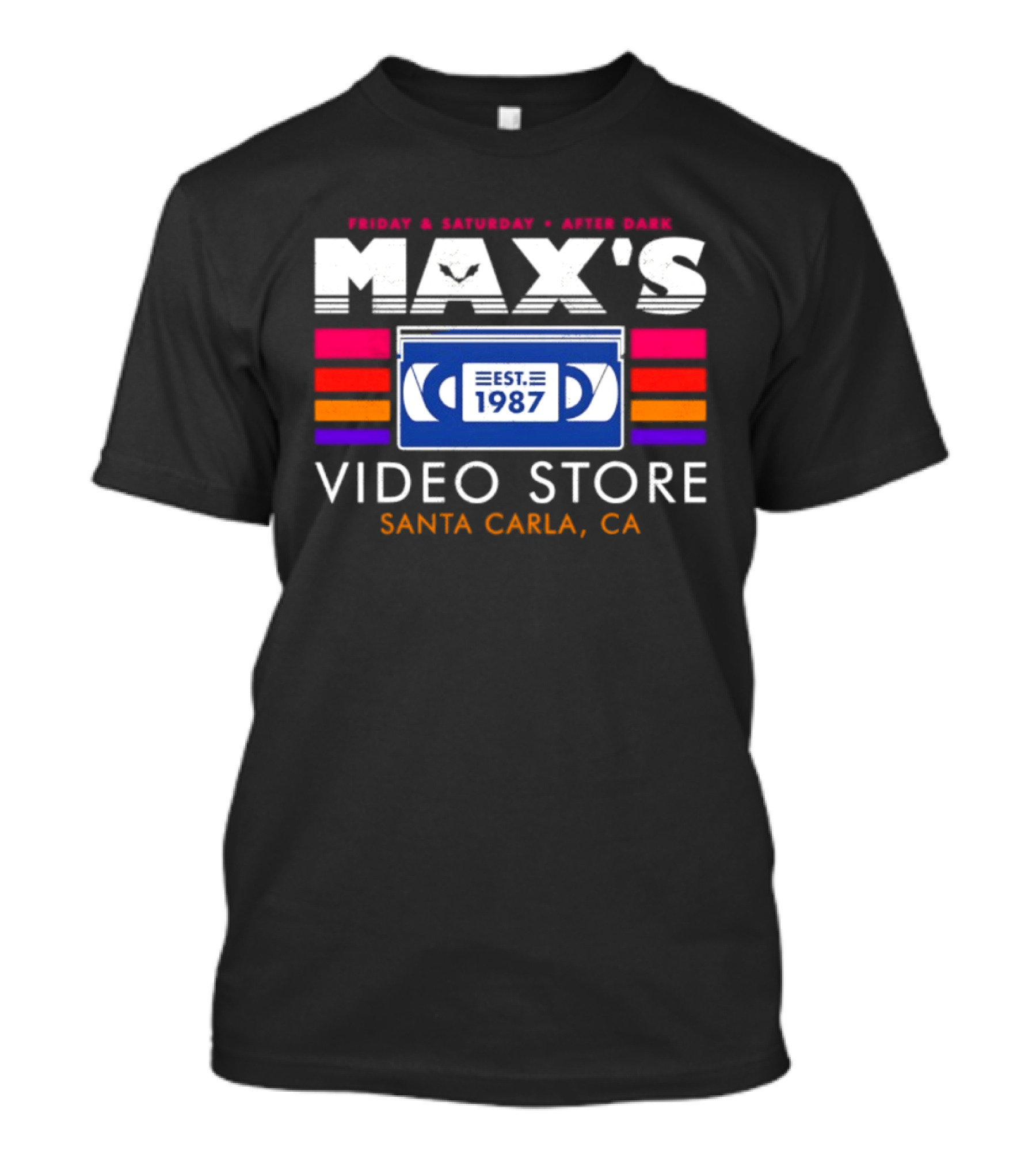 Max's Video Store Santa Carla CA Est 1987 Retro VHS 80s Aesthetic T-Shirt