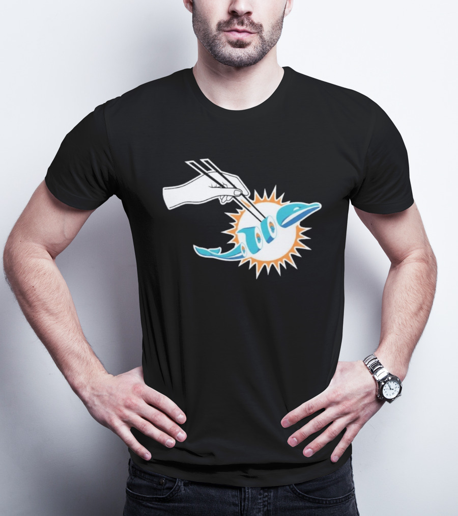 Maxx Crosby Sushi Chopsticks Miami Football Fusion T-Shirt