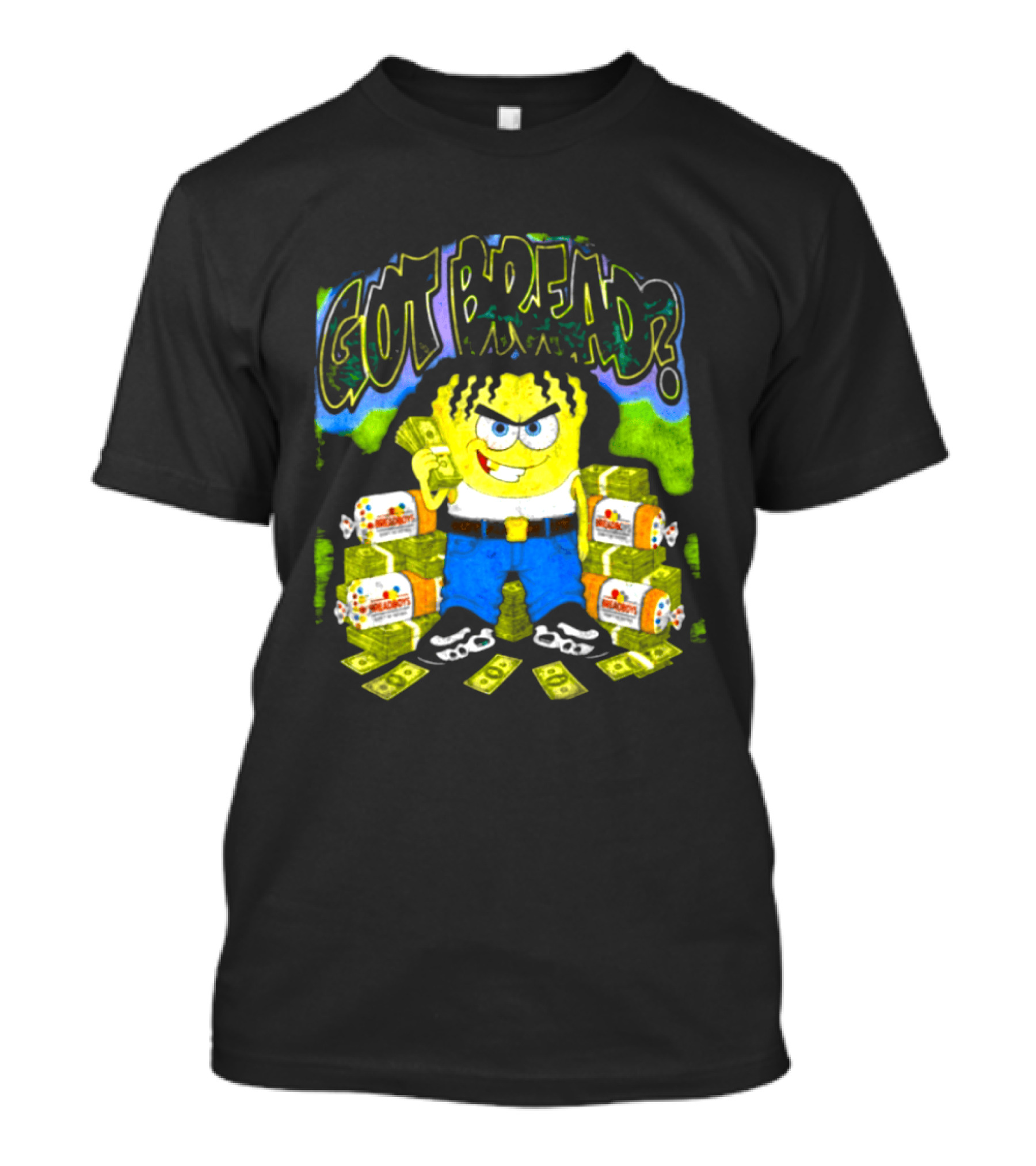 Wakko Exotics Store Whiteloaf Got Bread Black Character With Money Loaves T-Shirt