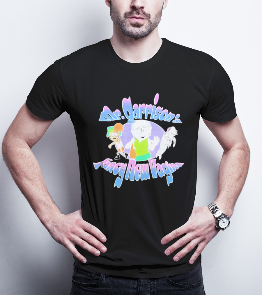 Mr Garrison's Fancy New Vagina South Park Basketball Cartoon Characters T-Shirt