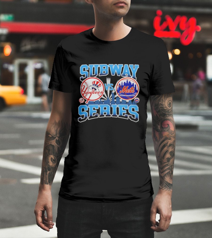 New York Yankees Vs Mets 2026 Subway Series Skyline T-Shirt