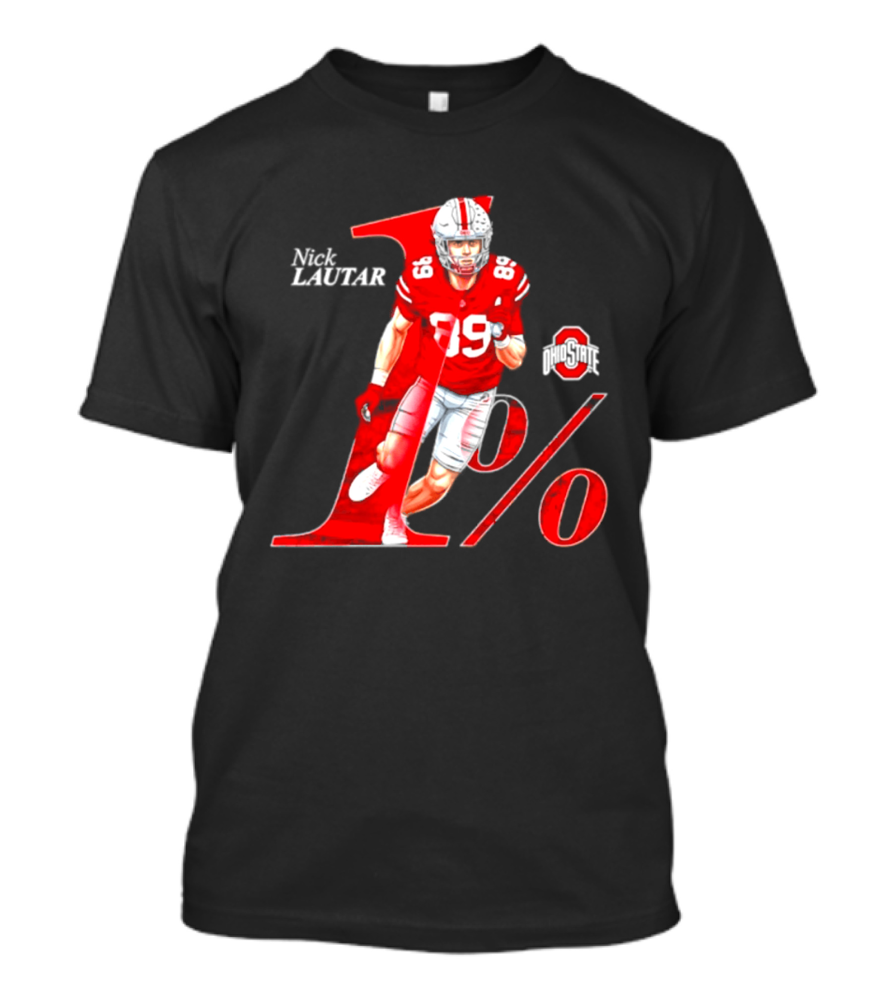 Nick Lautar 89 Ohio State Buckeyes 1% Player Breakthrough T-Shirt