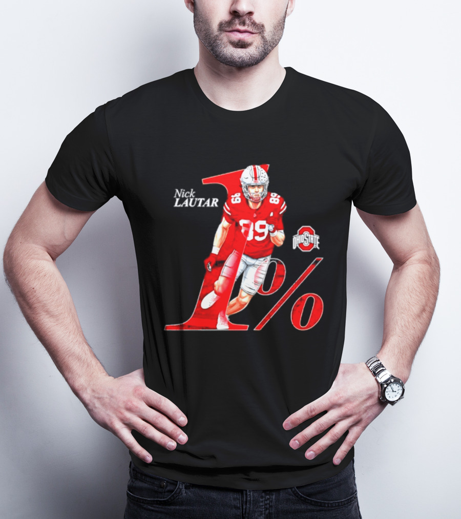 Nick Lautar 89 Ohio State Buckeyes 1% Player Breakthrough T-Shirt