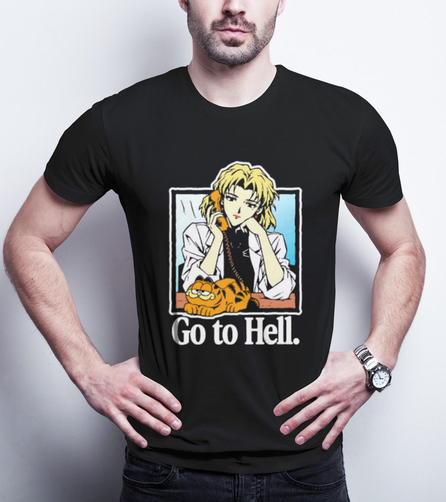 Ritsuko Akagi Go To Hell Neon Genesis Evangelion Cartoon T-Shirt