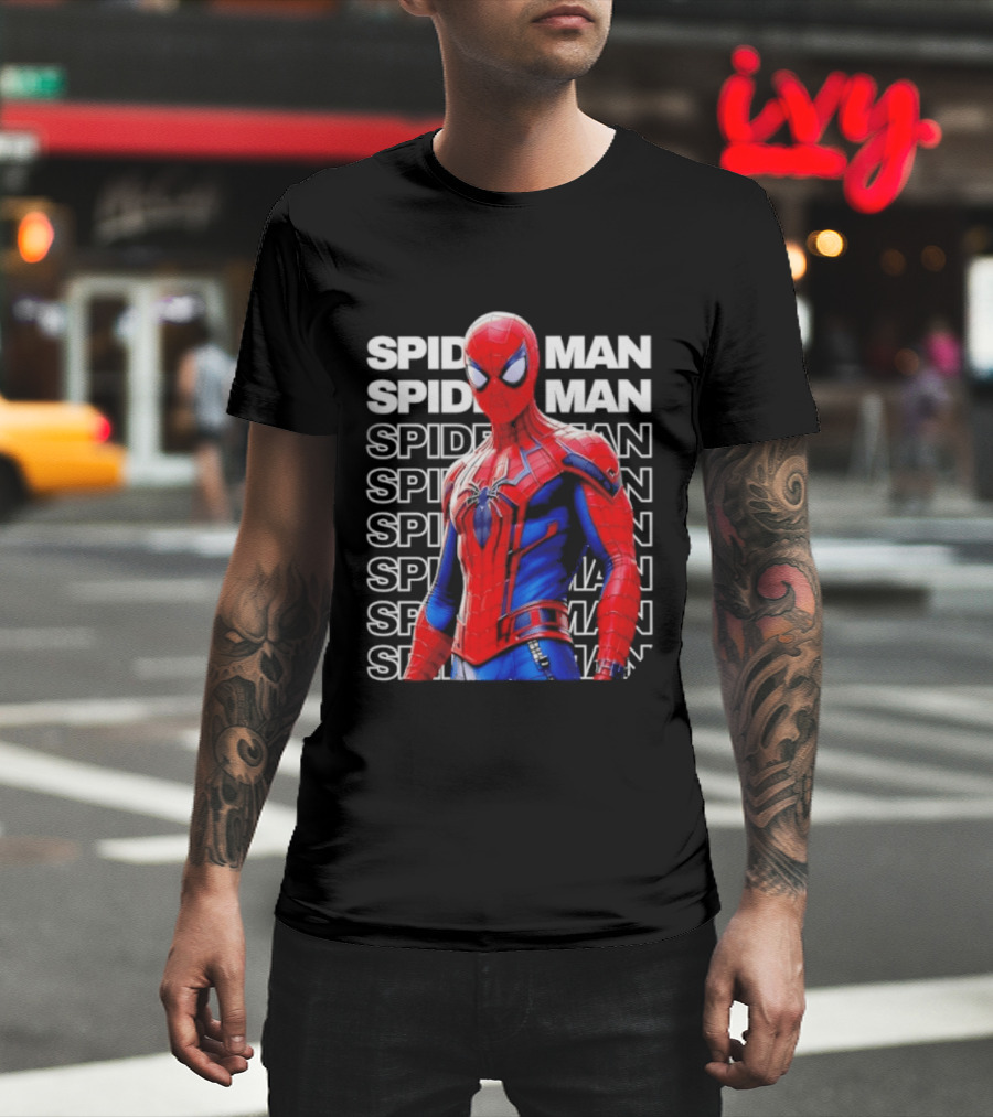 Spider Man Marvel Superhero Peter Parker Iconic Costume Vibrant Heroic T-Shirt