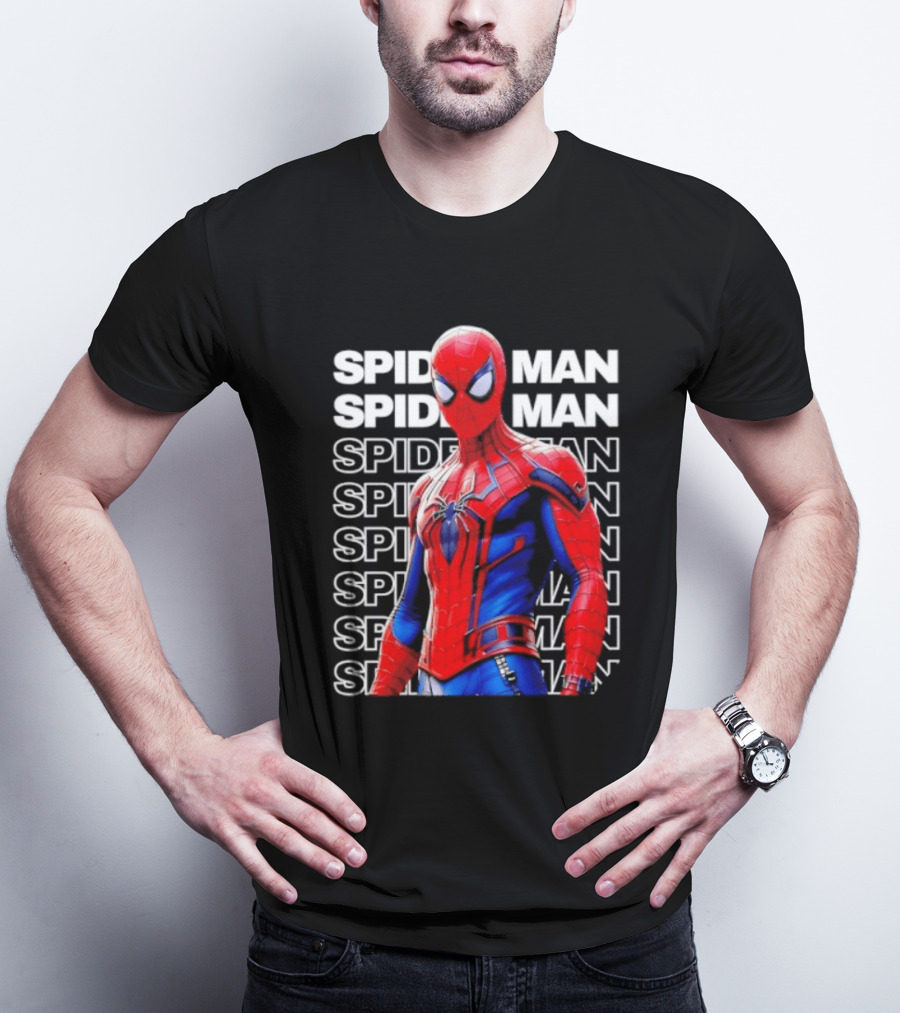 Spider Man Marvel Superhero Peter Parker Iconic Costume Vibrant Heroic T-Shirt