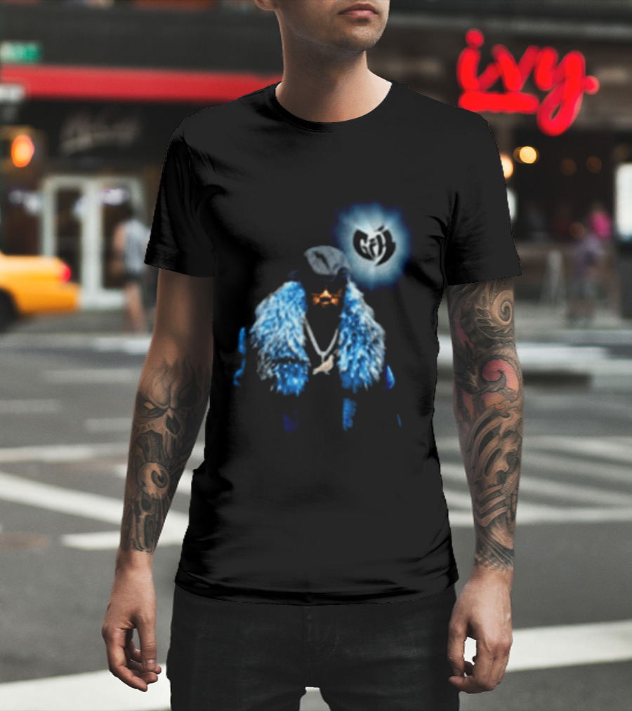Staple Pigeon Store Staple X Ghostface Killah Collaboration With Wu Tang Clan Influence And Iconic Blue Fur Coat T-Shirt