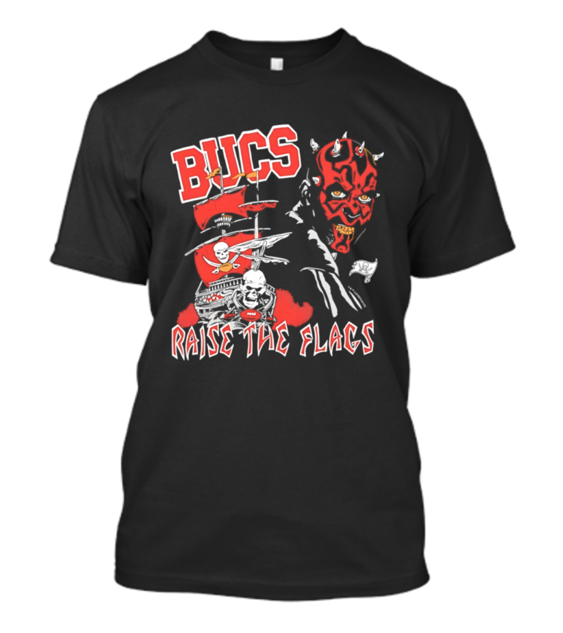 Bucs Darth Maul Raise The Flags Tampa Bay Buccaneers Star Wars T-Shirt