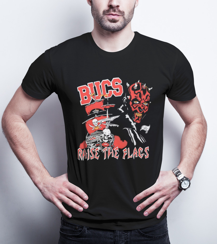 Bucs Darth Maul Raise The Flags Tampa Bay Buccaneers Star Wars T-Shirt