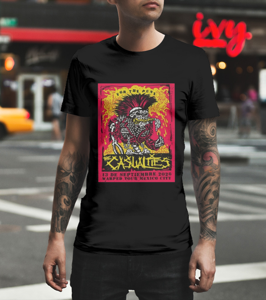 The Casualties For The Punx 13 De Septiembre 2026 Warped Tour Mexico City T-Shirt