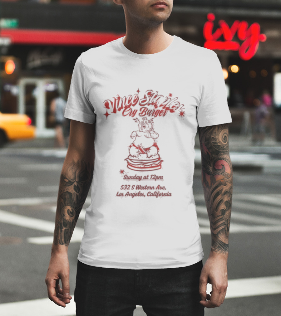 Vince Staples Cry Burger 2023 Sunday Event Los Angeles Alhambra Place T-Shirt
