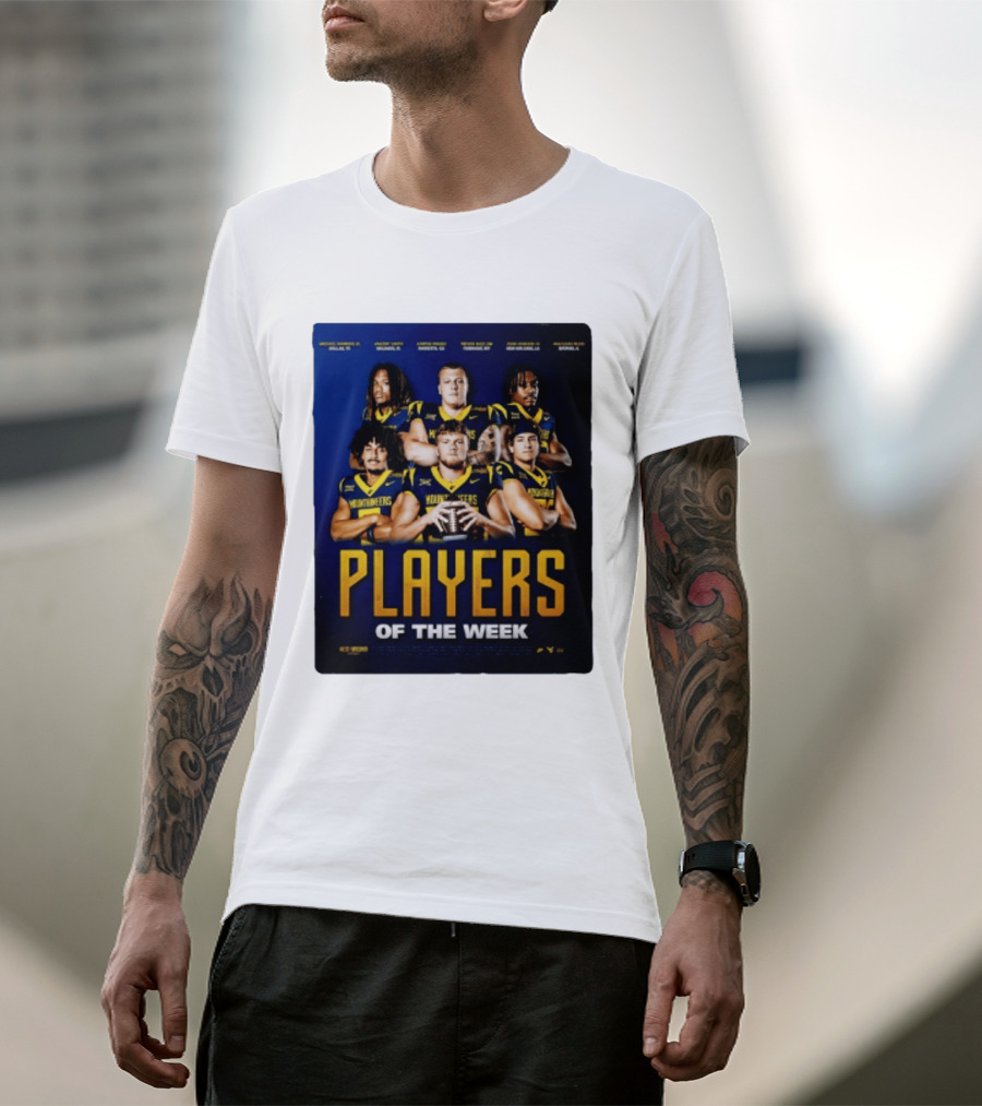 West Virginia Mountaineers Players Of The Week Dallas Fort Manvel Missouri City Huntsville New Orleans Georgia T-Shirt