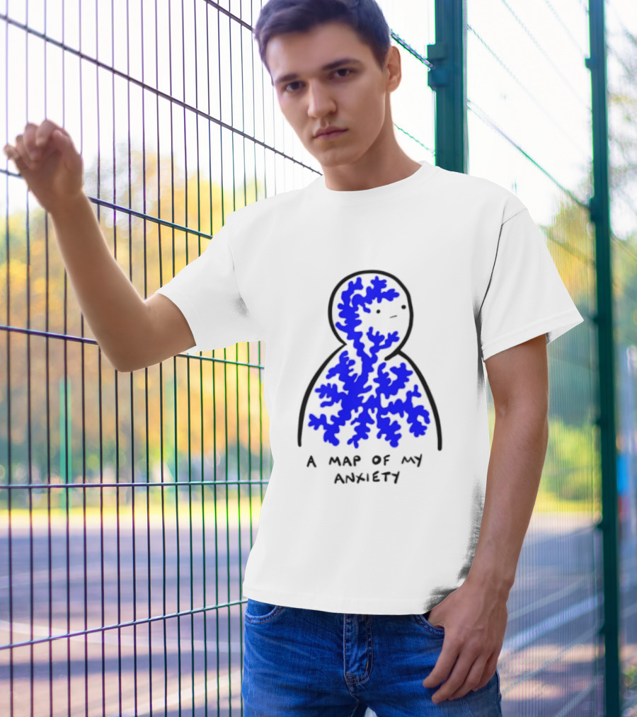 A Map Of My Anxiety Mental Health Awareness T-Shirt