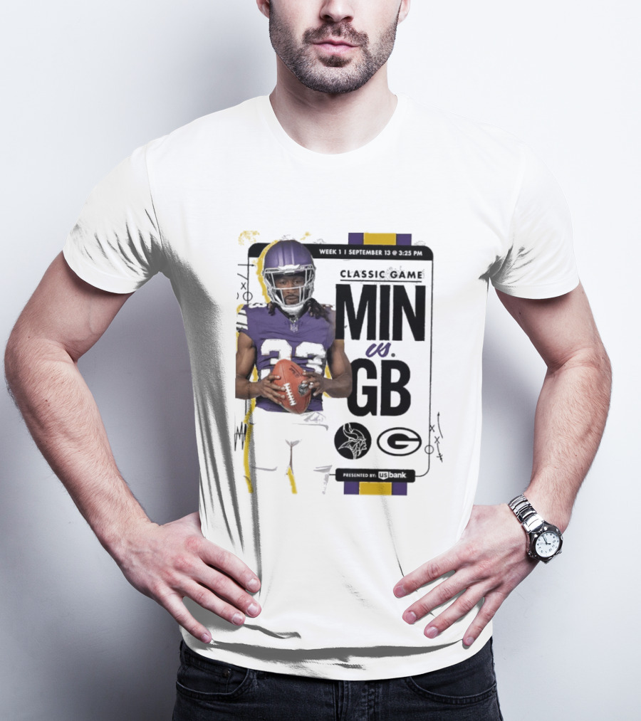 Minnesota Vikings Versus Green Bay Packers Classic Game Aaron Jones MIN GB T-Shirt