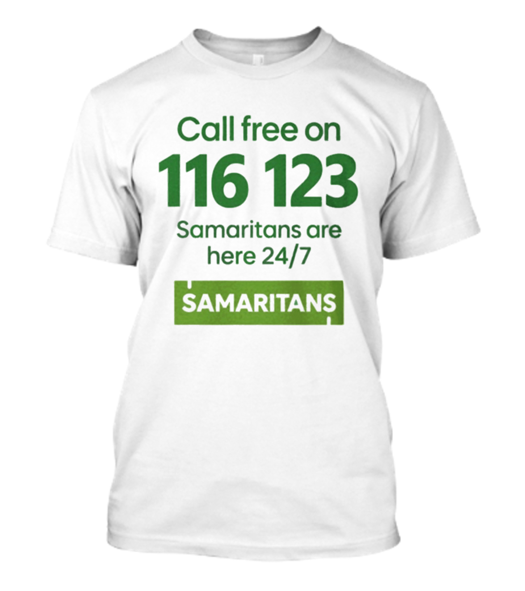 Aston Villa Together Against Suicide Samaritans 116 123 Call Free 24/7 T-Shirt
