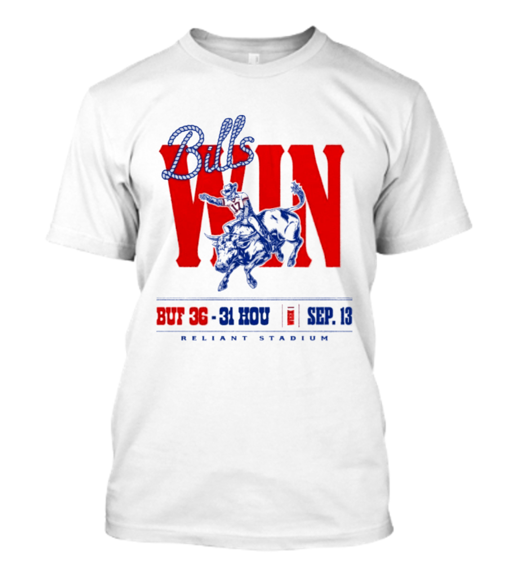Bills Win BUF 36 31 HOU Week 1 Sep 13 Reliant Stadium Retro Style Football Victory Celebration T-Shirt