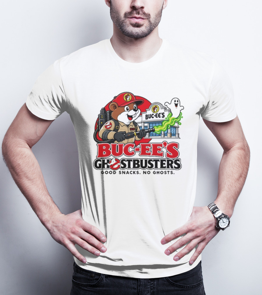 Buc Ee's Ghostbusters Good Snacks No Ghosts Ghostbuster T-Shirt