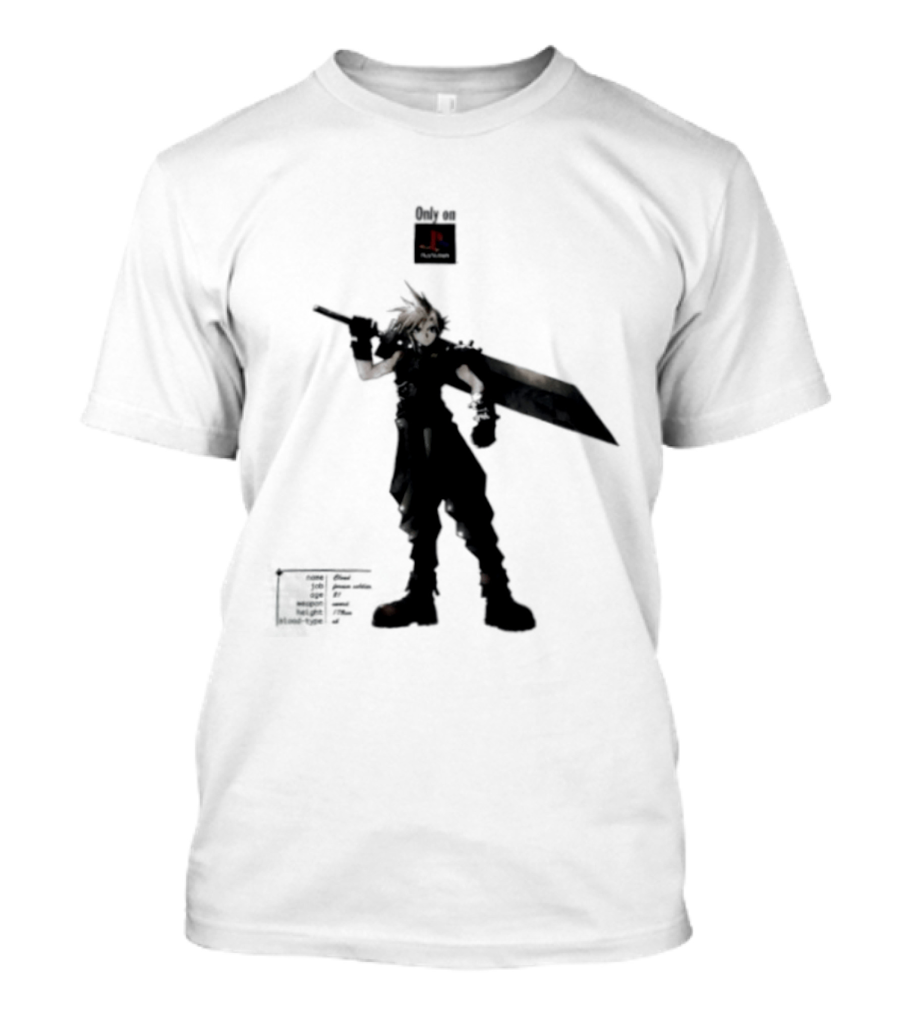 Cloud Strife Final Fantasy VII PlayStation T-Shirt