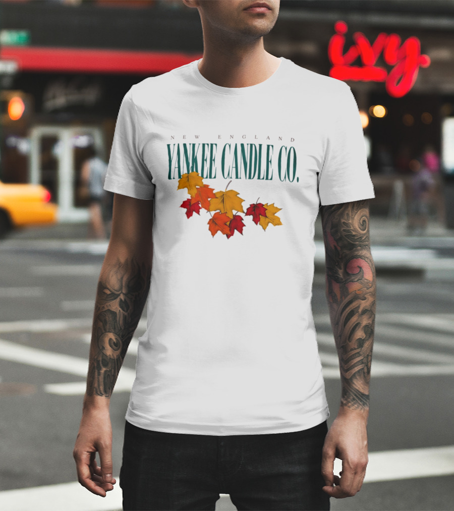 New England Yankee Candle Co Fall Leaves Autumn T-Shirt