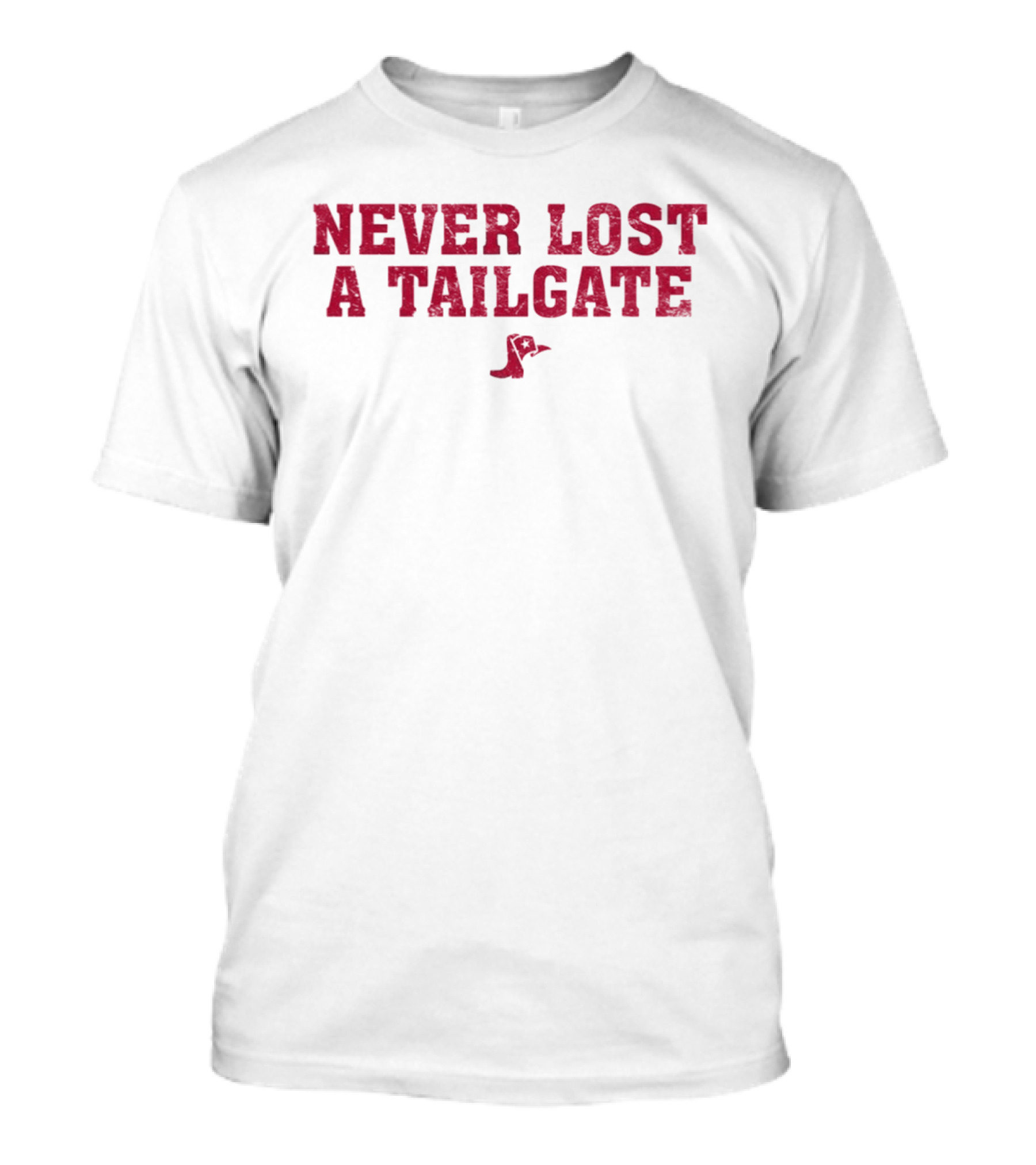 Never Lost A Tailgate Football Spirit Boot T-Shirt