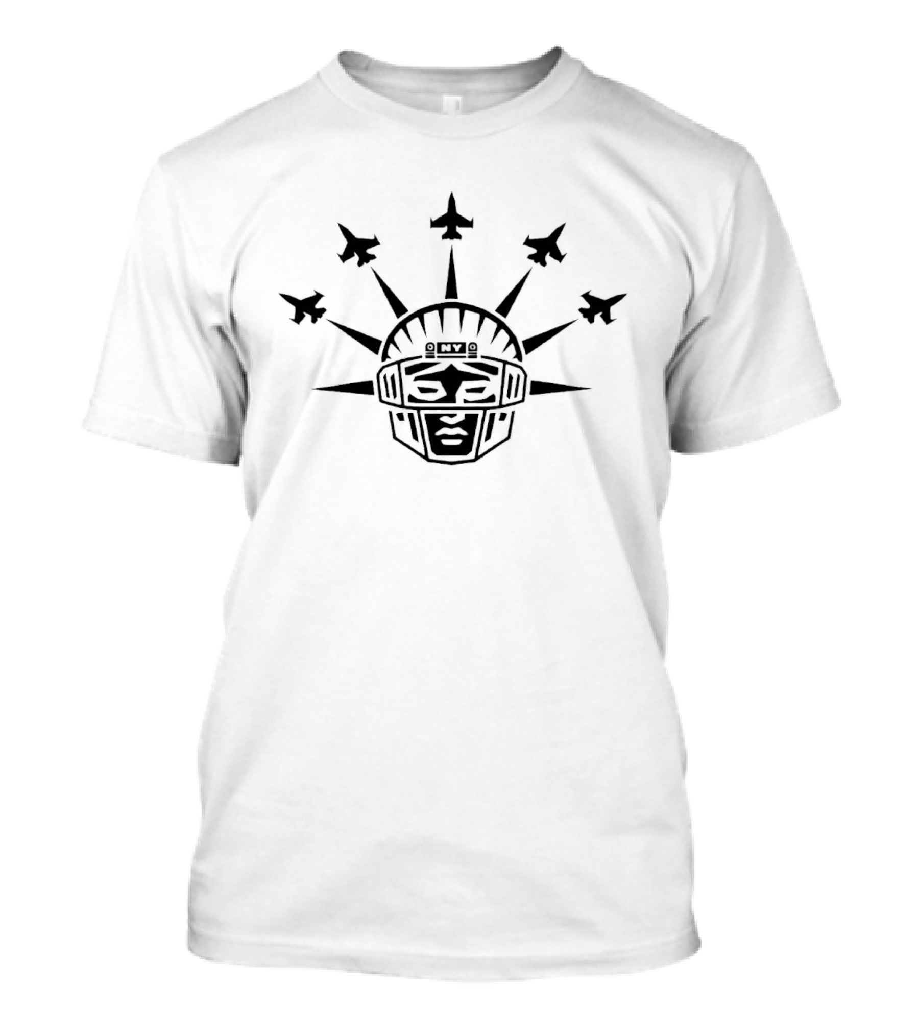 NY Jets Liberty Helmet Jets Flyover Formation T-Shirt