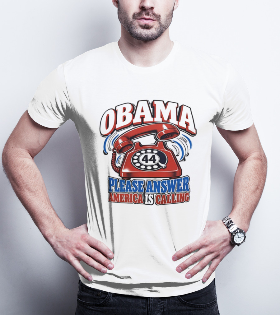 Obama 44 Please Answer America Is Calling Retro Telephone T-Shirt
