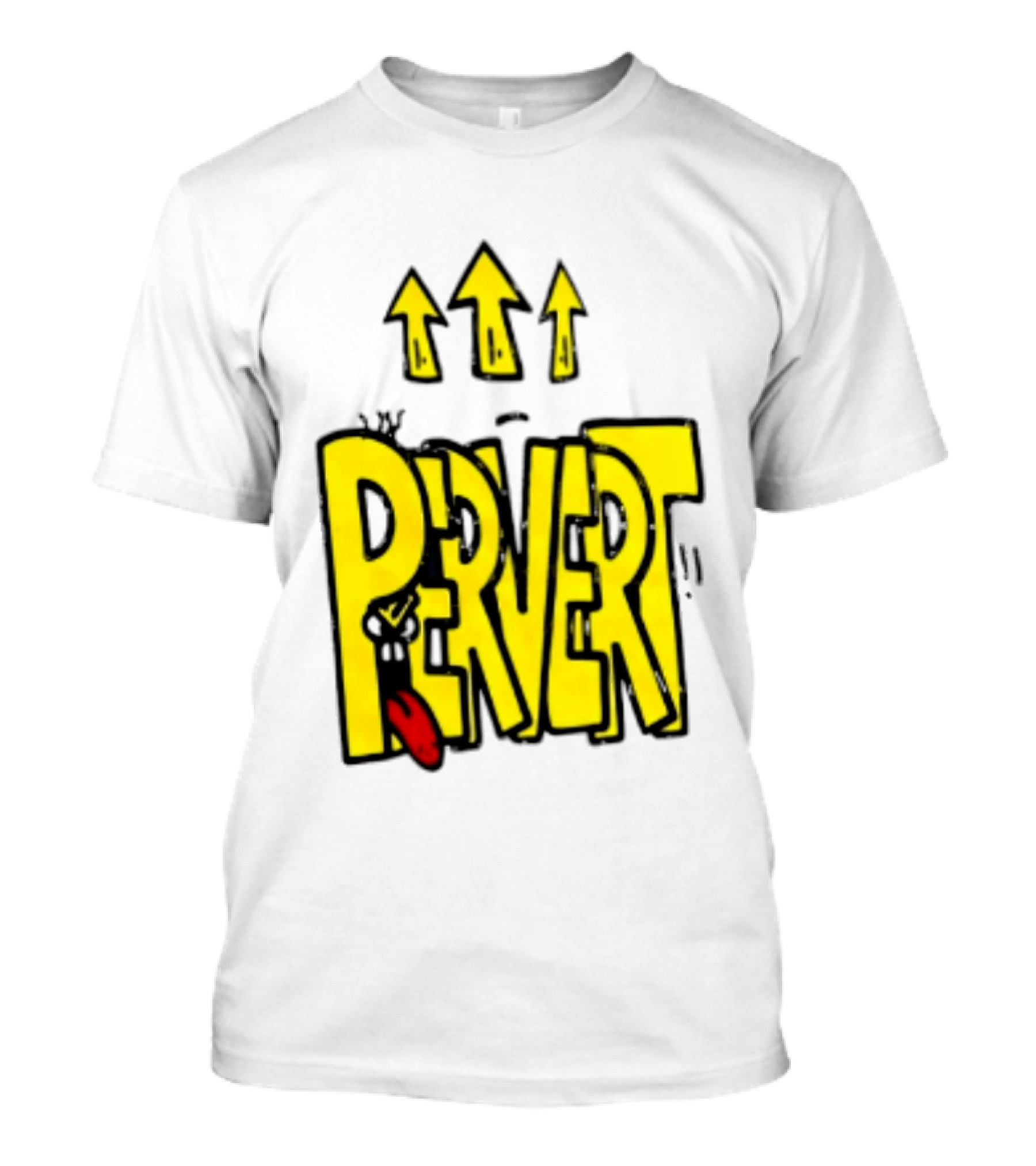Pervert Urban Edgy Graffiti Arrows Tongue Streetwear T-Shirt