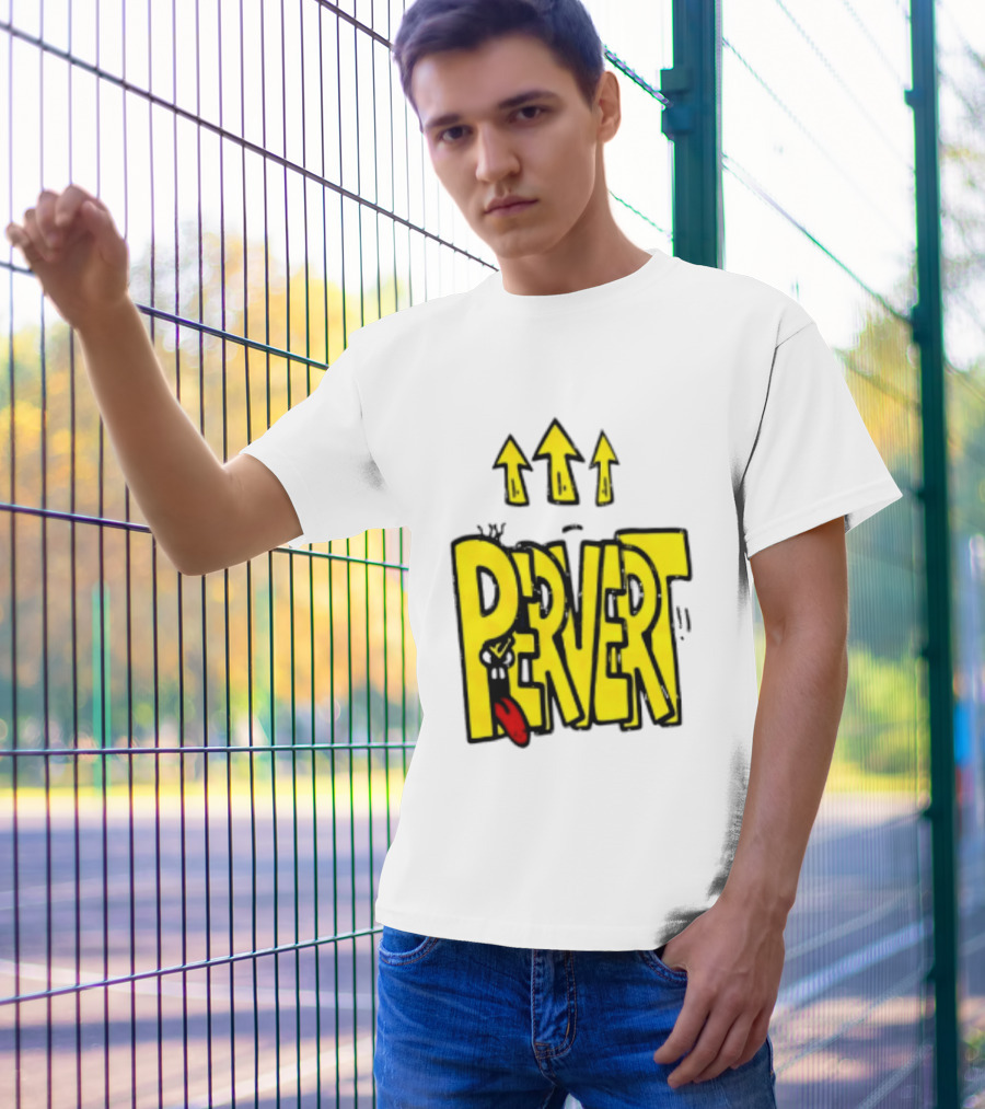 Pervert Urban Edgy Graffiti Arrows Tongue Streetwear T-Shirt