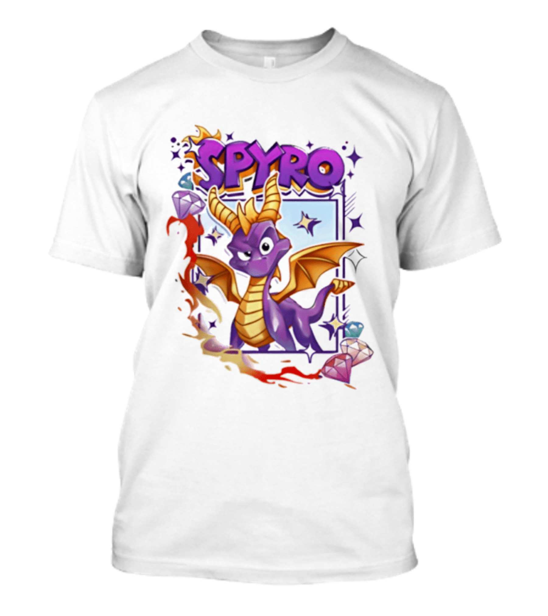Spyro Purple Dragon Cartoon Polaroid Adventure T-Shirt