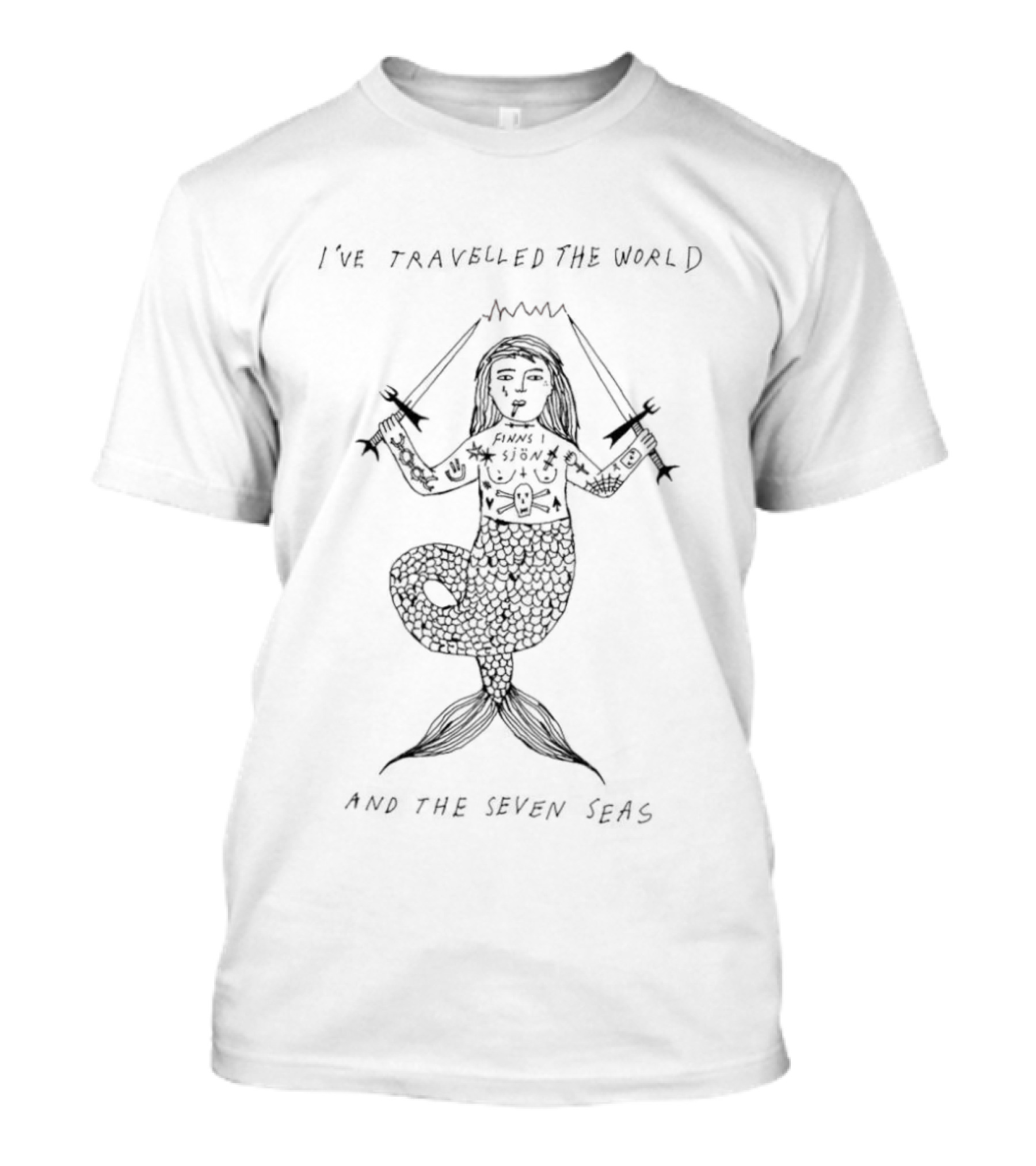 I Have Travelled The World Seven Seas Tattooed Mermaid Sword T-Shirt