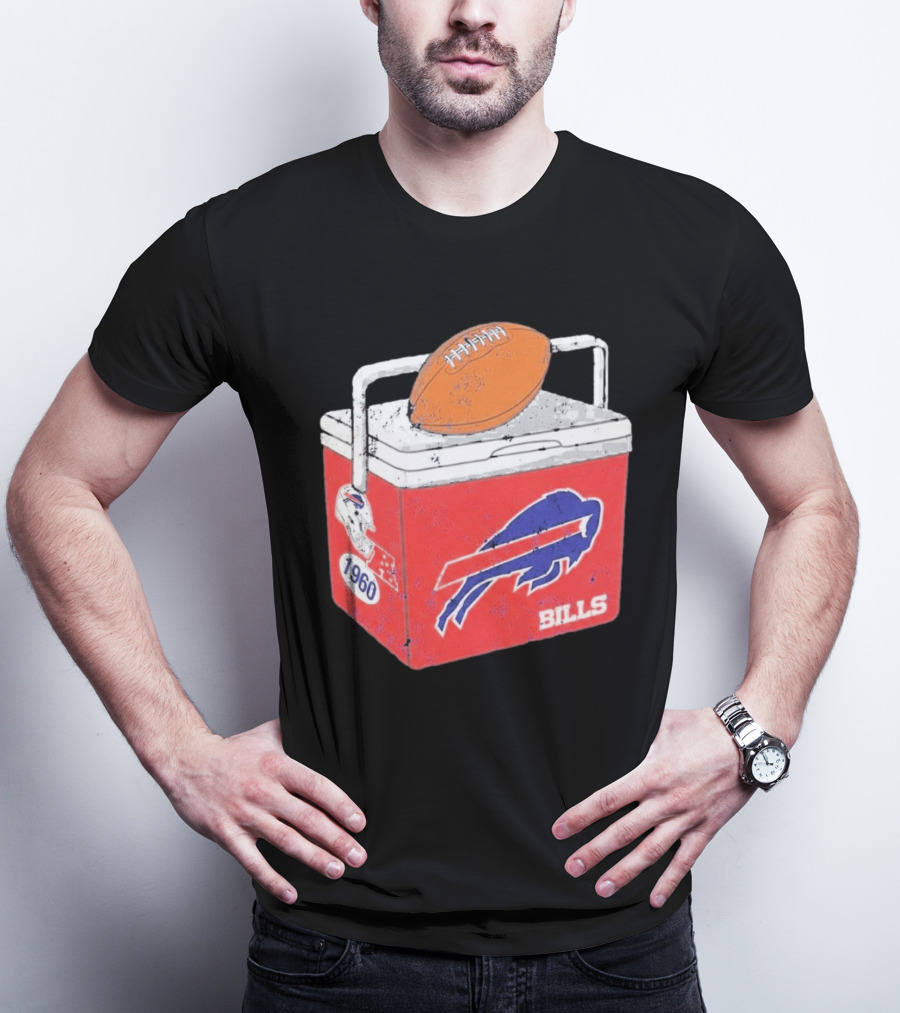 Buffalo Bills 1960 Retro Cooler With Football T-Shirt