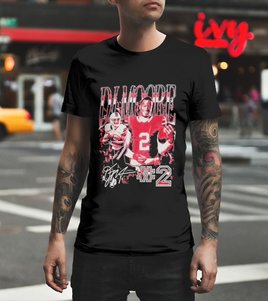 DJ Moore Number 2 Signature 2026 Bills Football Player T-Shirt