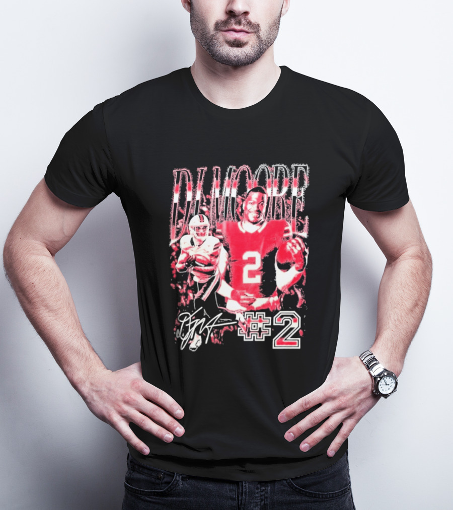 DJ Moore Number 2 Signature 2026 Bills Football Player T-Shirt