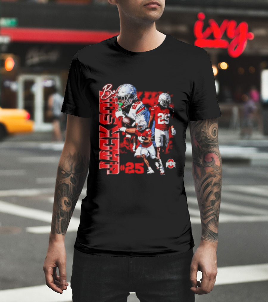 Bo Jackson 25 Ohio State Buckeyes NCAA Player Football T-Shirt