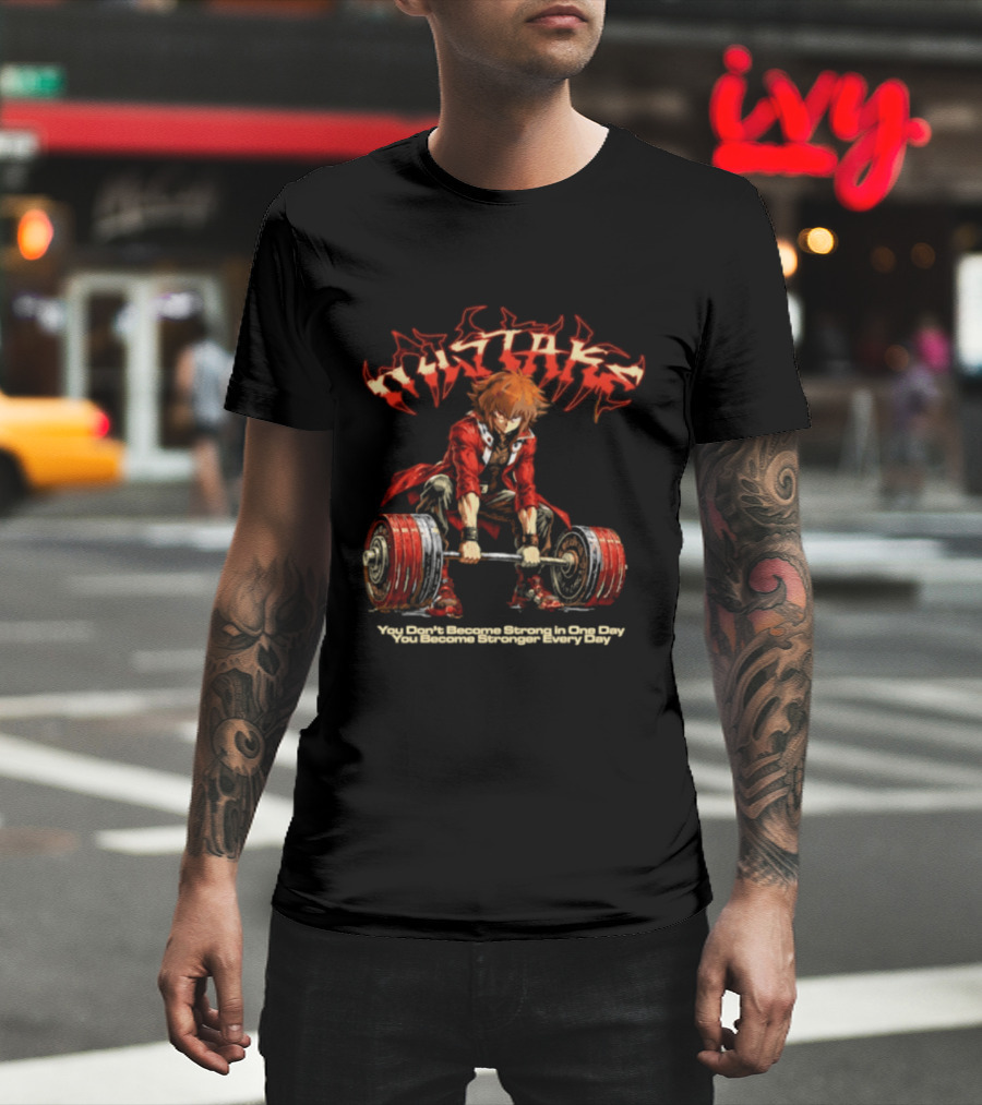 Jaden Yuki Yu Gi Oh Become Stronger Every Day Anime Weightlifting T-Shirt