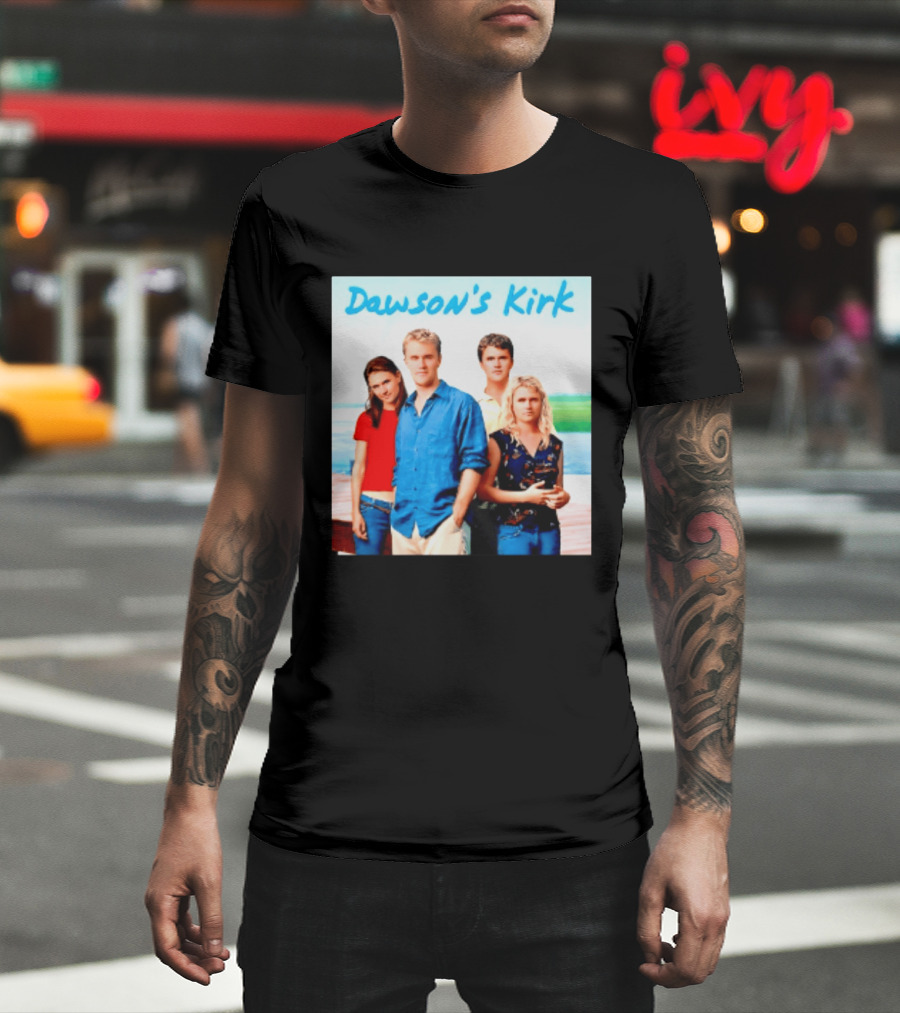 Dawson's Kirk 90s TV Cast Scenic Backdrop T-Shirt